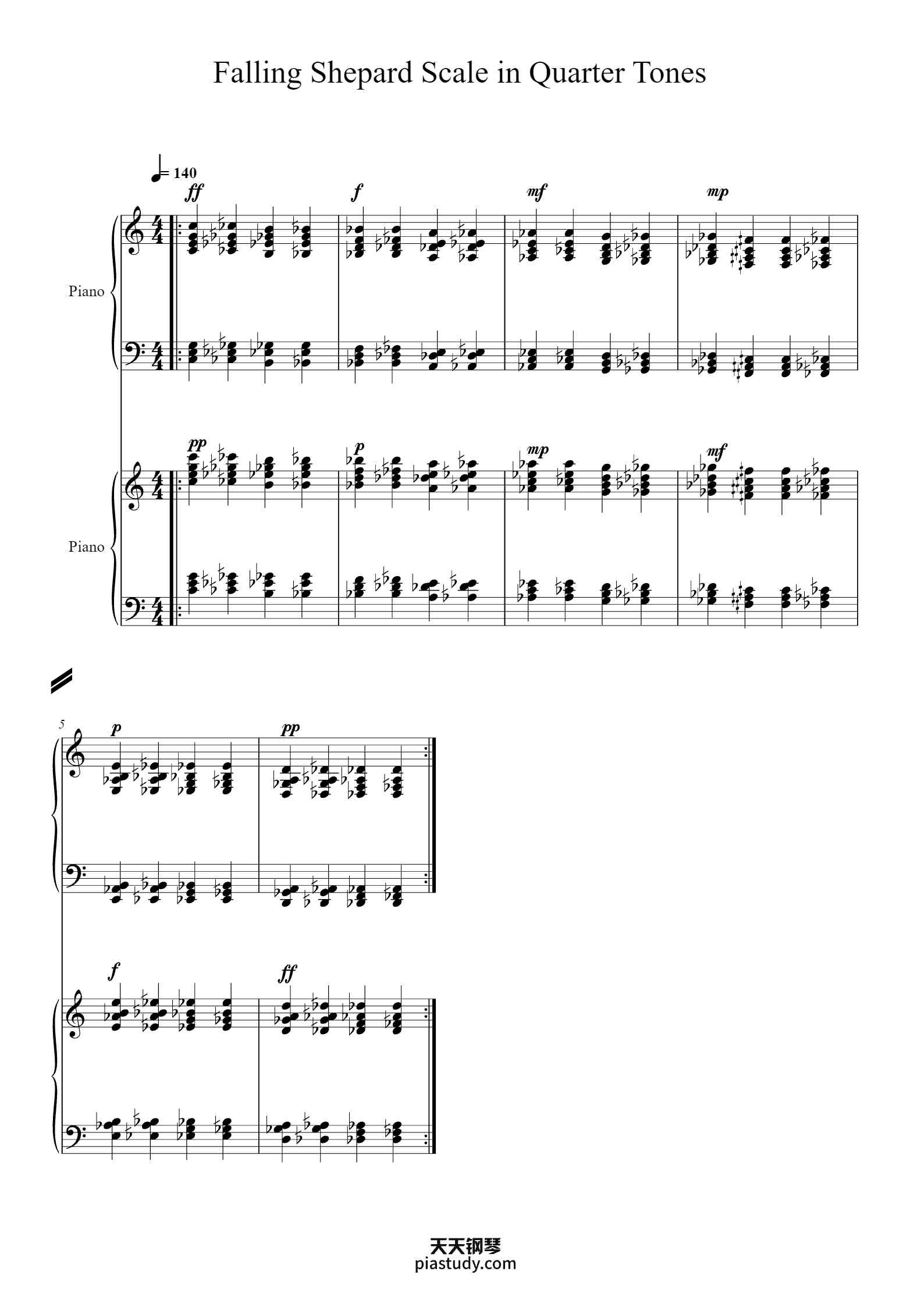 Falling Shepard Scale in Quarter Tones钢琴谱 - Joel Polowin - free piano ...
