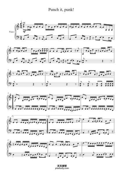 'Punch it, punk!' - Piano Sheet Music By Migkeats | TOPiano