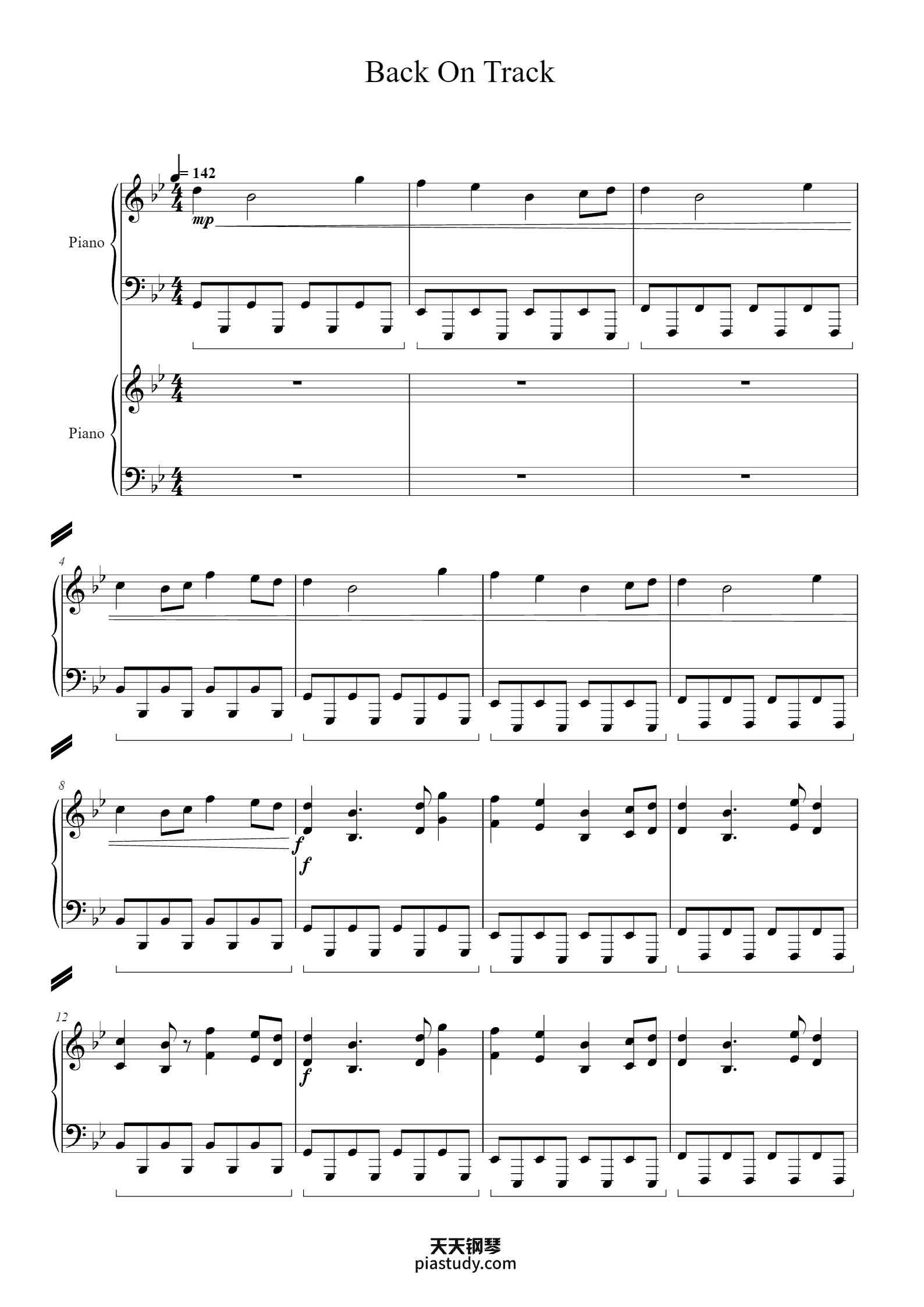 'Back On Track' - Piano Sheet Music By DJVI | TOPiano