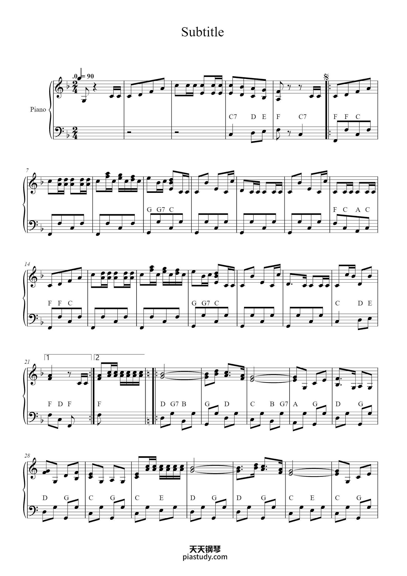 'Ich hör so gern Harmonika' - Piano Sheet Music By Vilco & Slavko ...