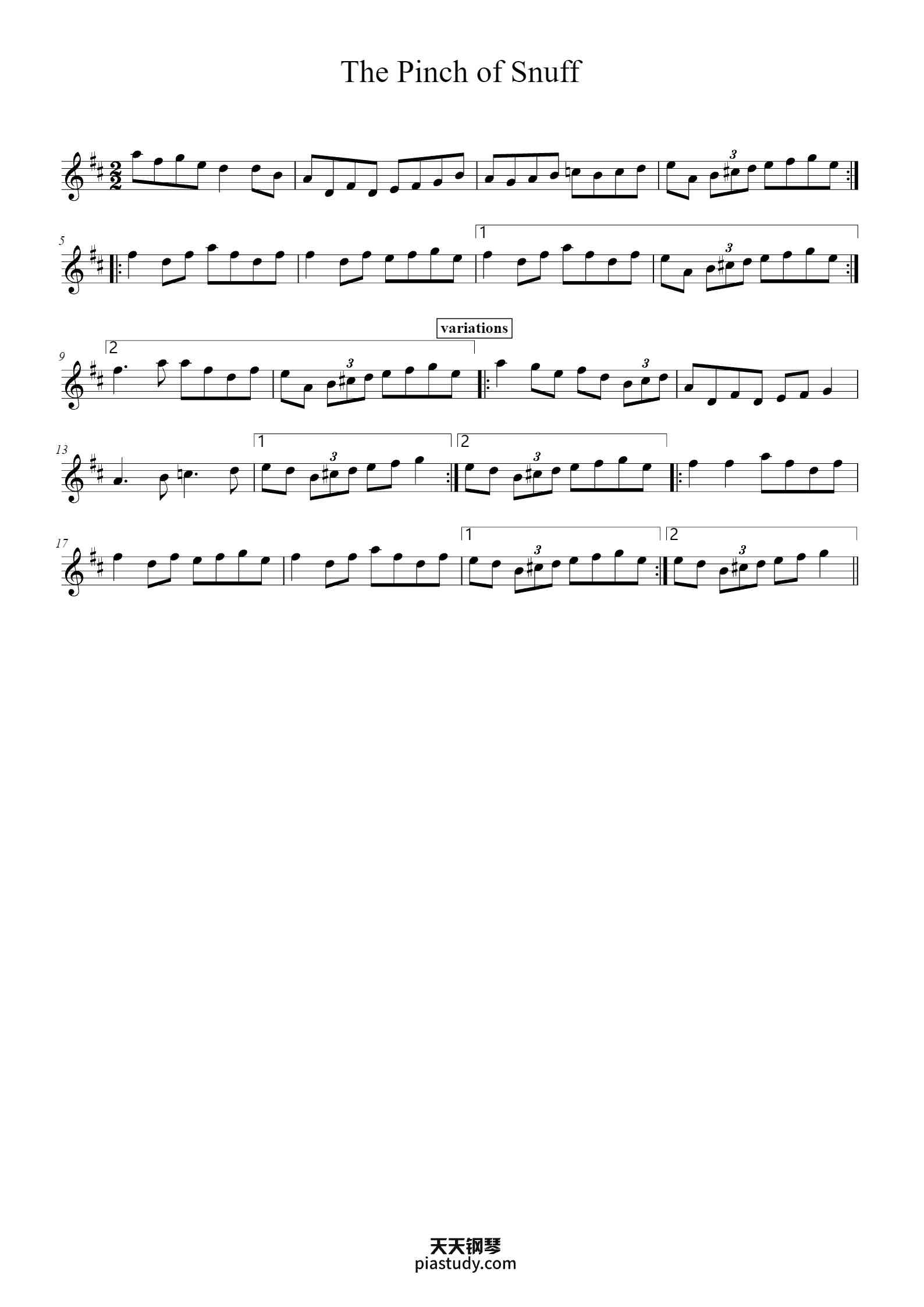The Pinch of Snuff钢琴谱 - MrHalfstep - free piano sheet music - PiaNoproblem