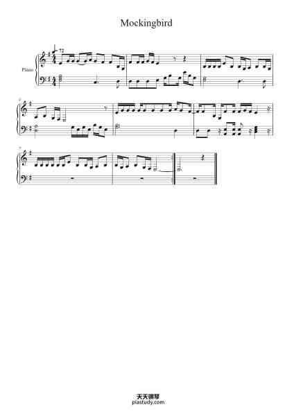 'Mockingbird' - Piano Sheet Music By Eminem | TOPiano
