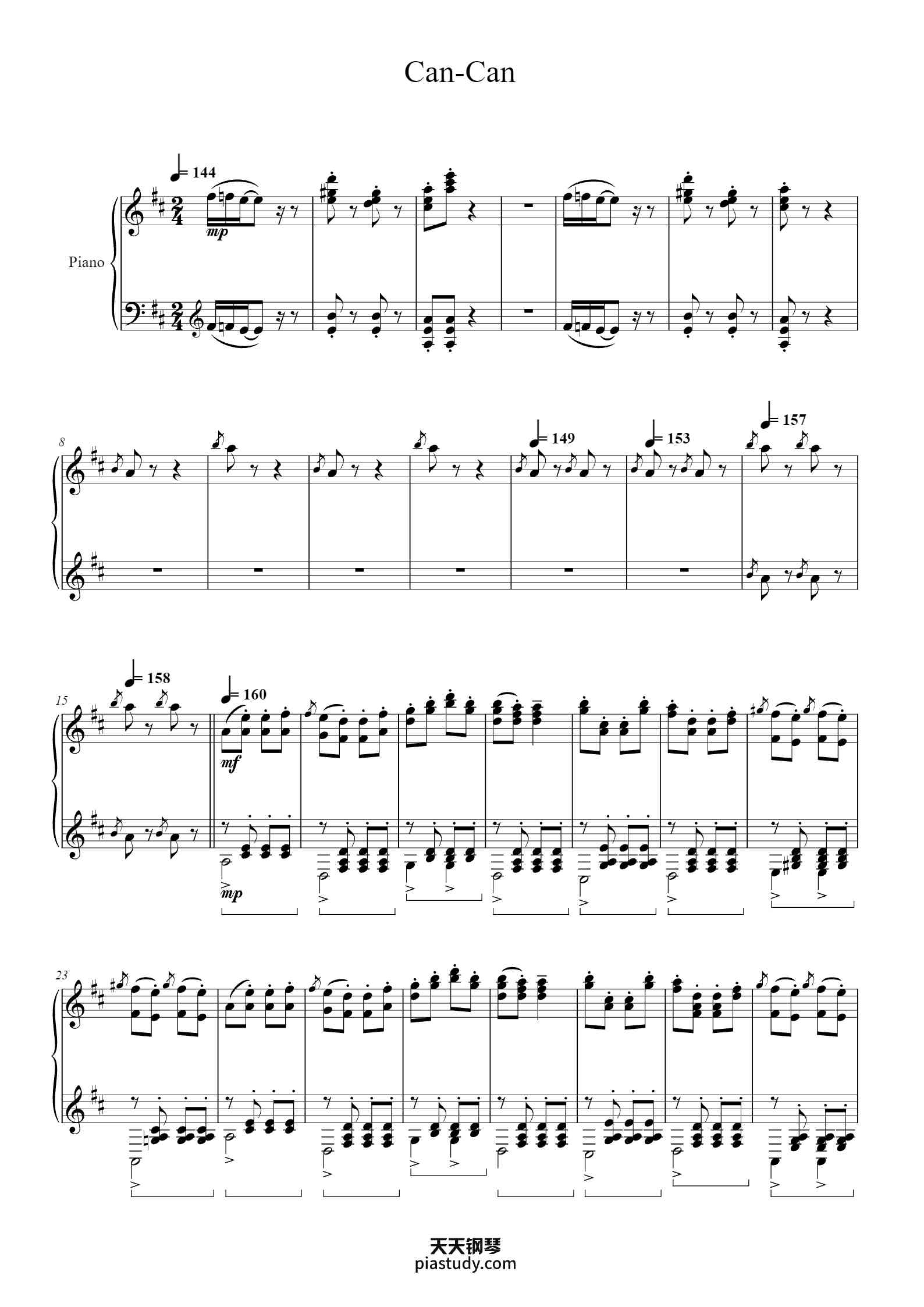 Can-Can from Orpheus in the Underworld钢琴谱 - Jacques Offenbach - free ...