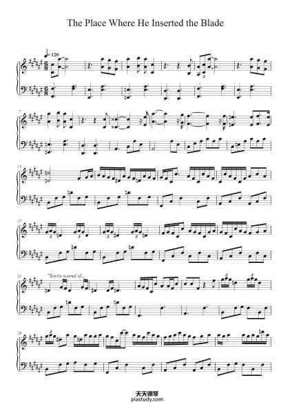 'The Place Where He Inserted the Blade' - Piano Sheet Music By Black ...