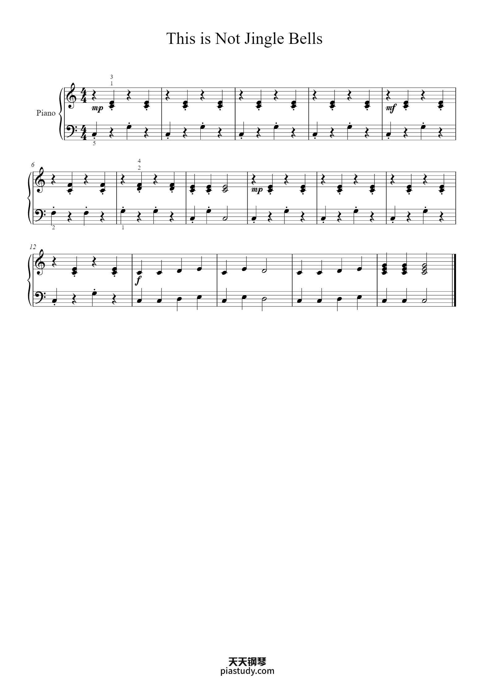 This is Not Jingle Bells钢琴谱 - Nancy and Randall Faber - free piano ...