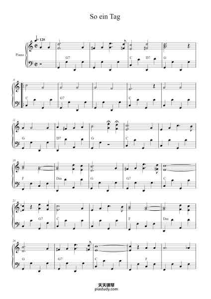 'So ein Tag' - Piano Sheet Music By Lotar Olias | TOPiano