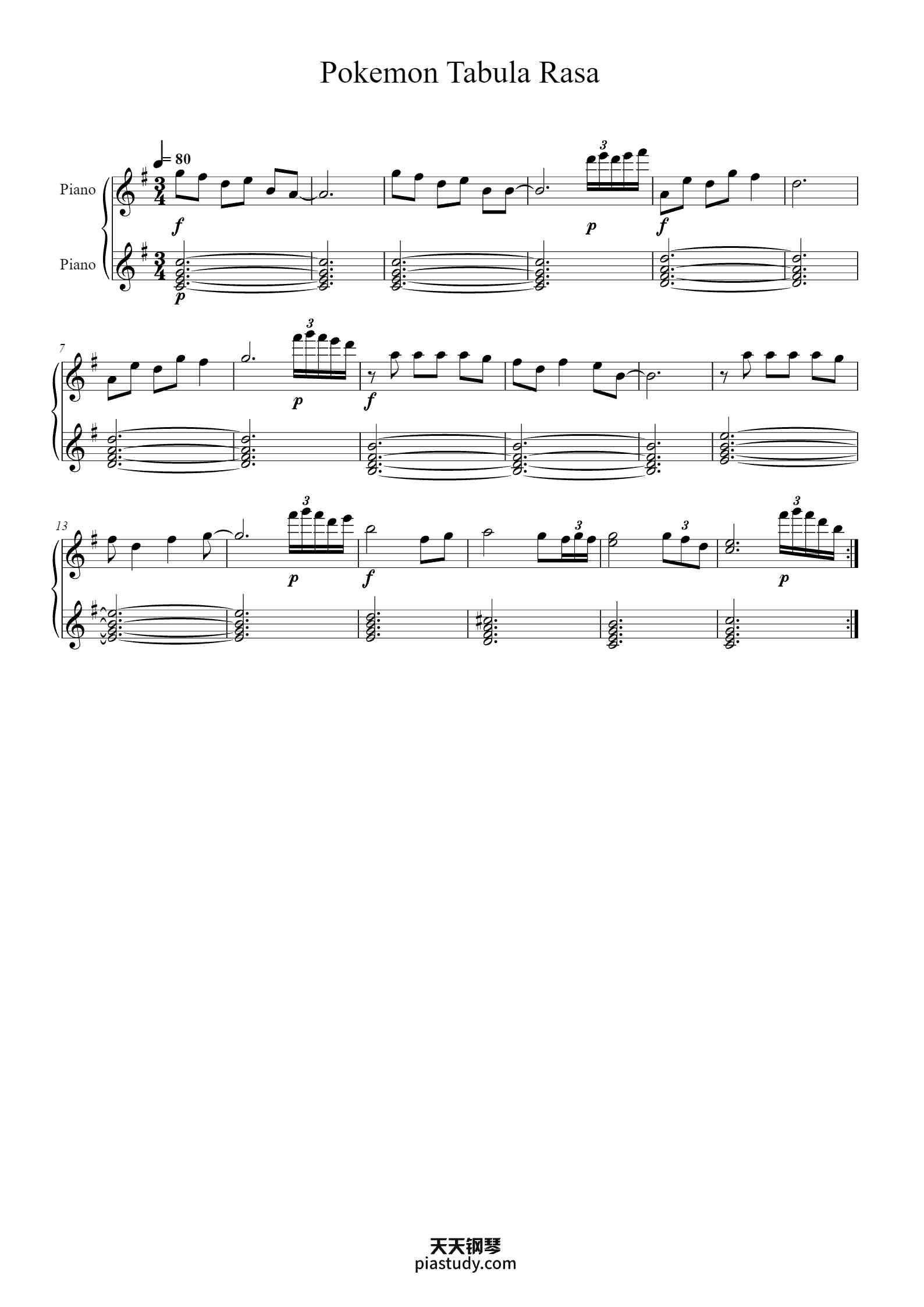 'Pokemon Tabula Rasa - Rouborg's Forgotten Graveyard' - Piano Sheet ...