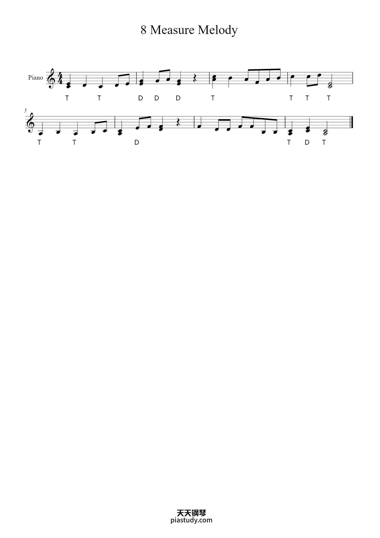 8 Measure Melody钢琴谱 - Bharath Sreenivas - free piano sheet music ...