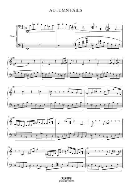 'AUTUMN FAILS' - Piano Sheet Music By Composer: Kevin Zhang | TOPiano