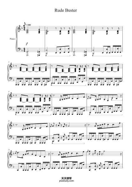 'Rude Buster' - Piano Sheet Music By Composed by Toby Fox Arranged by ...