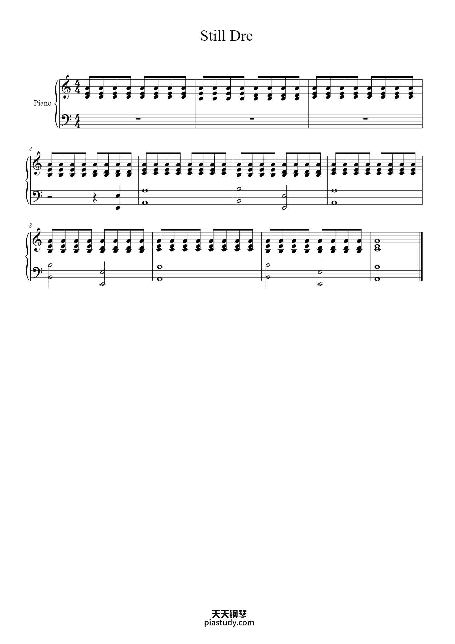 'Still Dre' - Piano Sheet Music By Dr. Dre | TOPiano