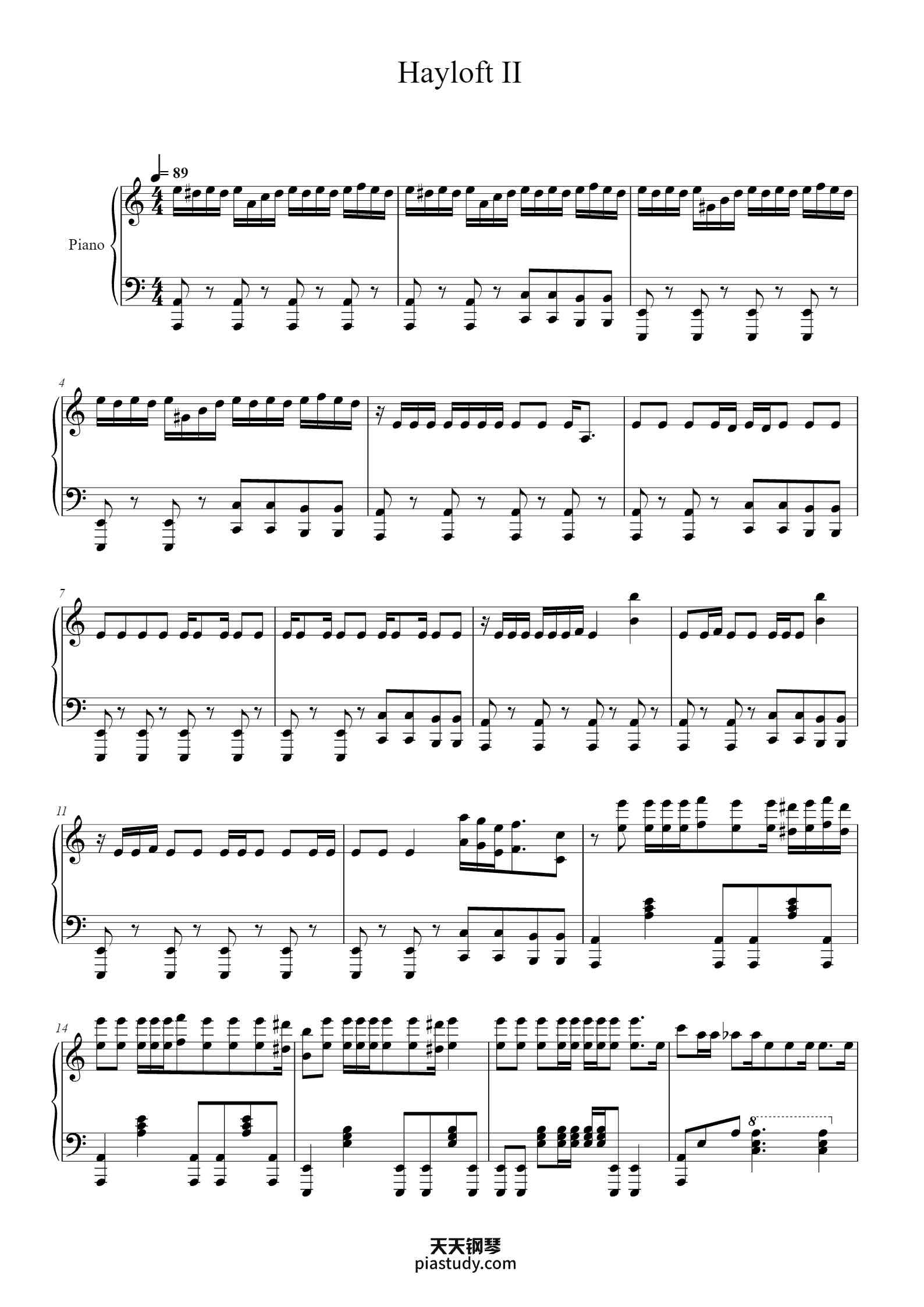 'Hayloft II' - Piano Sheet Music By Gemsper | TOPiano