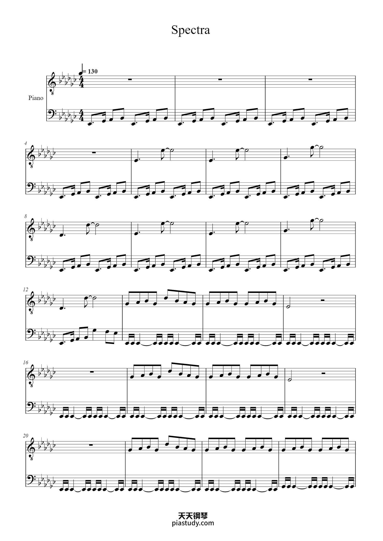 'Spectra' - Piano Sheet Music By Chipzel | TOPiano