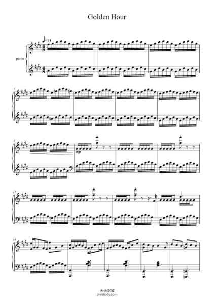 'Golden Hour' - Piano Sheet Music By JVKE | TOPiano