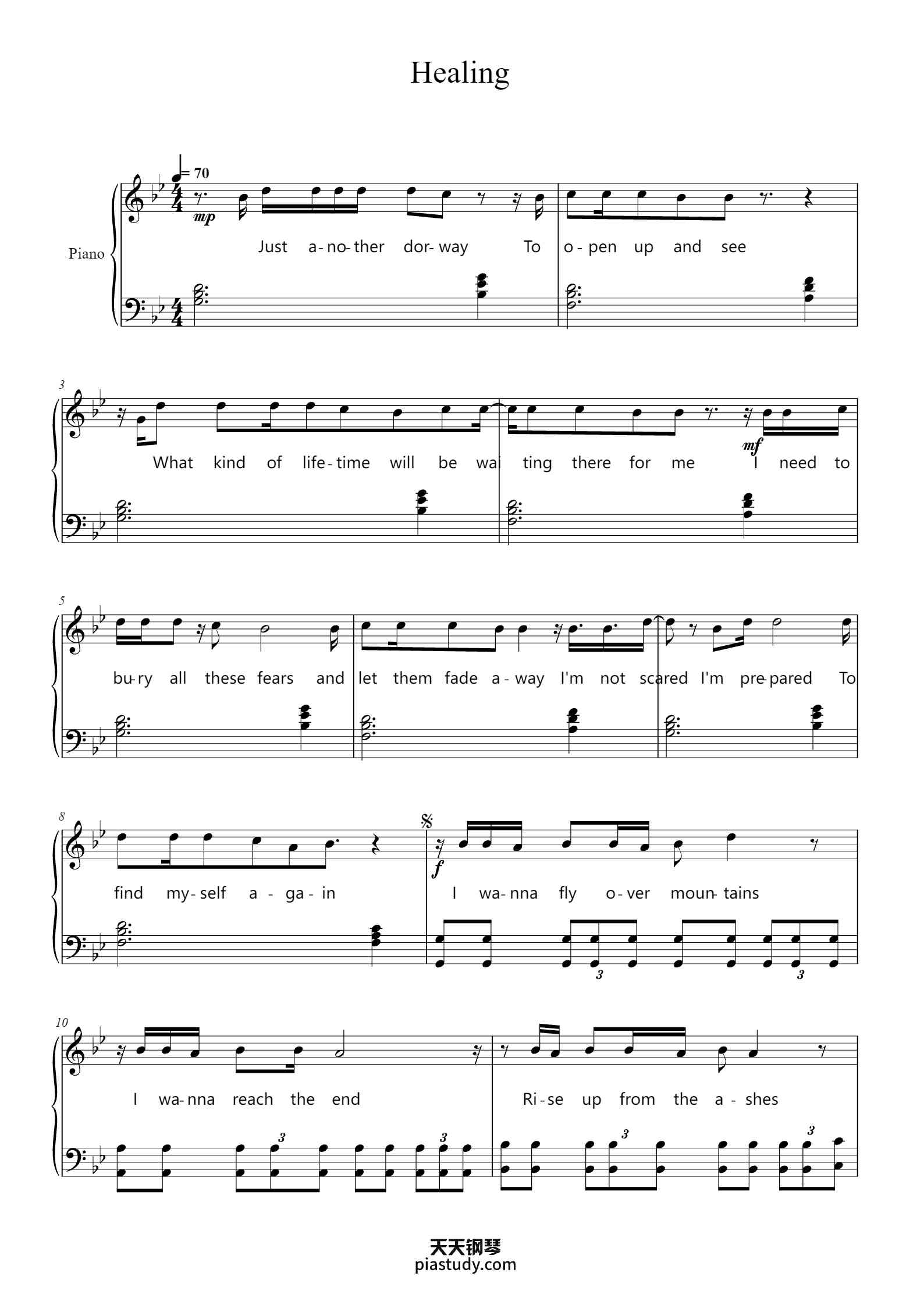 'Healing' - Piano Sheet Music By Clarx & Moe Aly | TOPiano