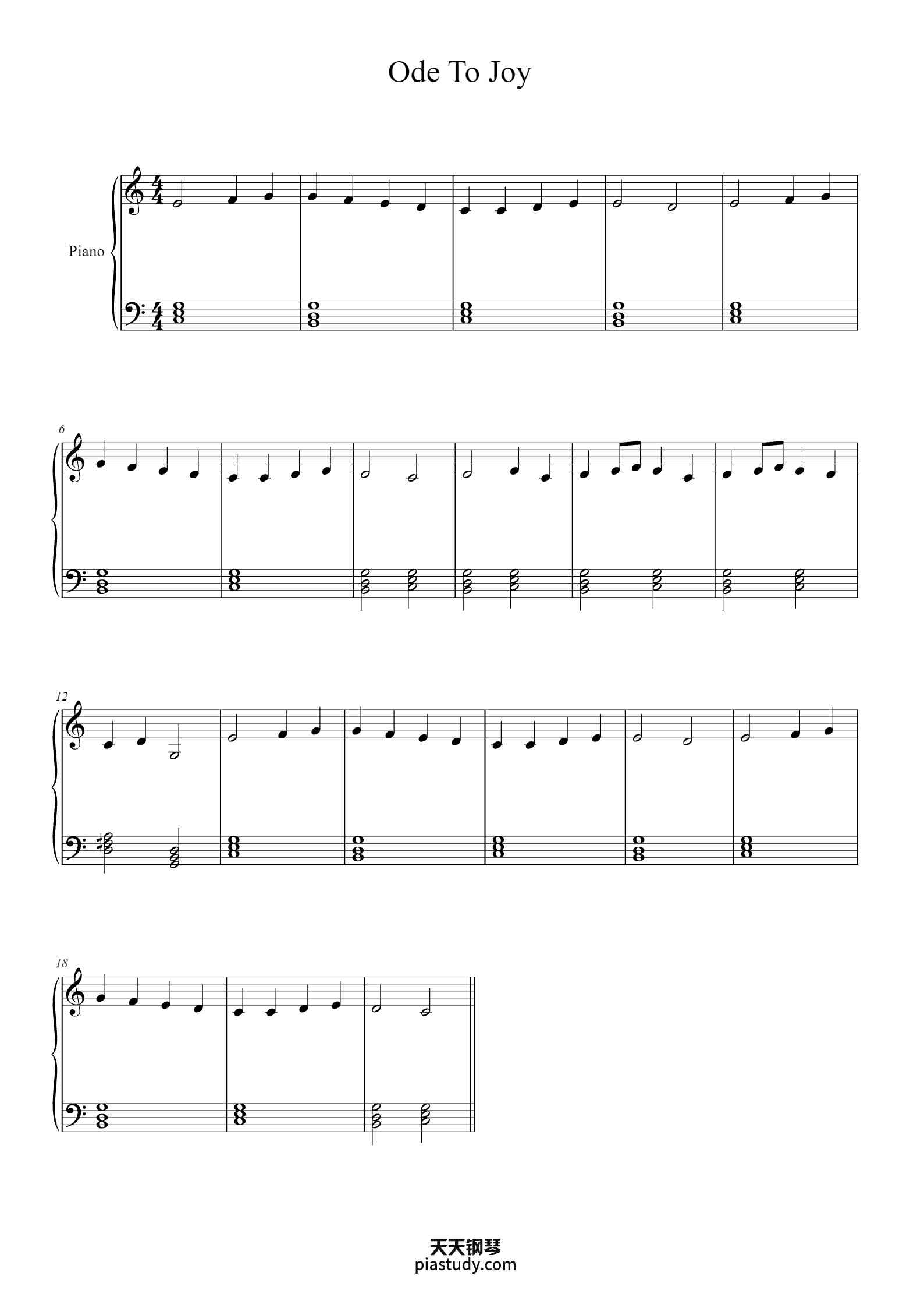 Symphony No. 9 in D Minor, Op. 125 "Choral": IV. Ode to Joy - Piano ...