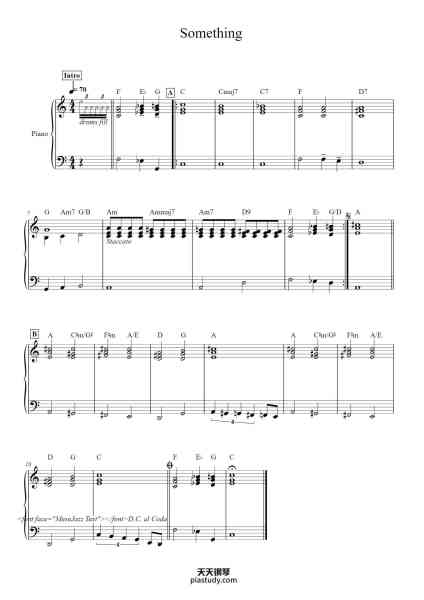 'Something' - Piano Sheet Music By George Harrison | TOPiano