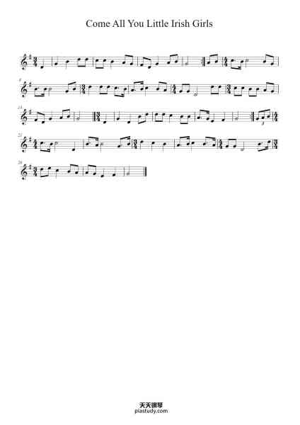 'Come All You Little Irish Girls' - Piano Sheet Music By Mr Knight (c ...