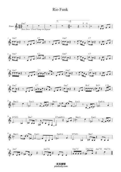 'Rio Funk' - Piano Sheet Music By Lee Ritenour | TOPiano
