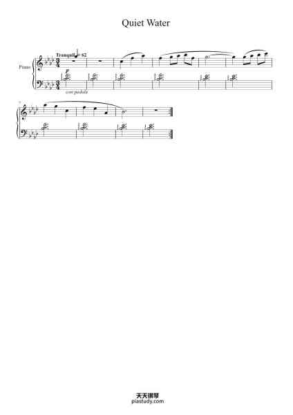 'Quiet Water' - Piano Sheet Music By Composed by Toby "Radiation" Fox ...