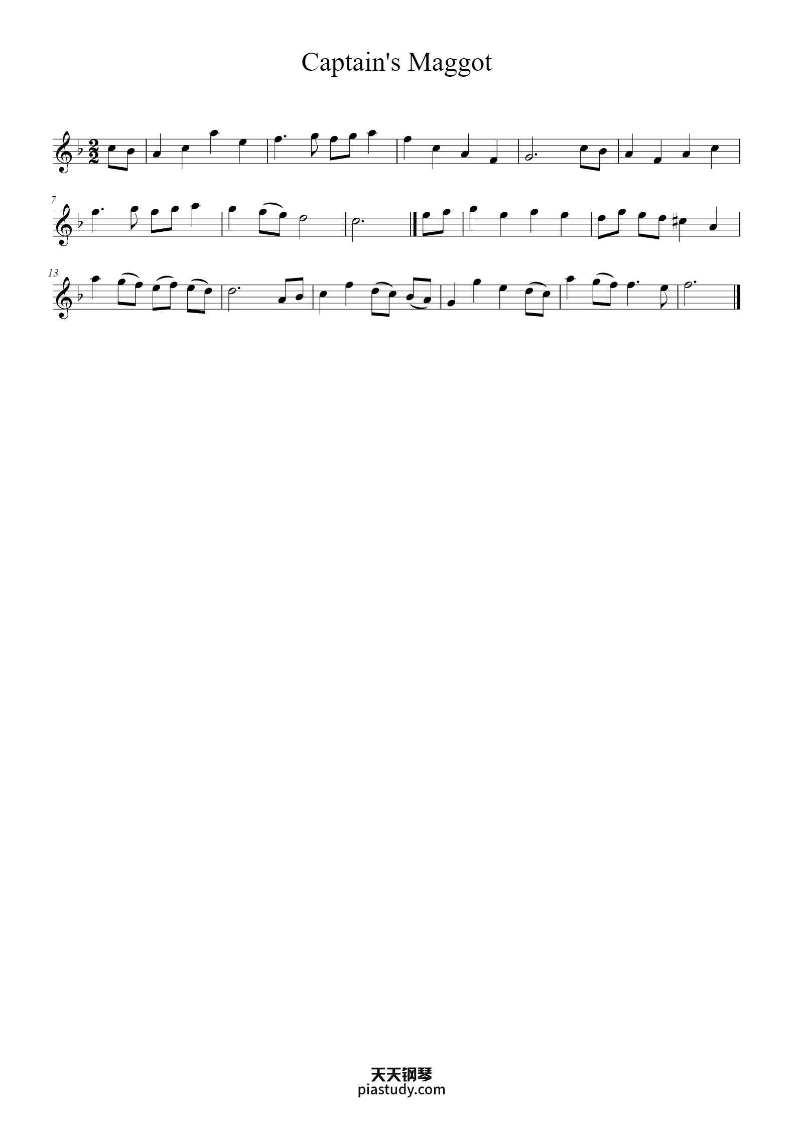 'Captain's Maggot' - Piano Sheet Music By xxx | TOPiano