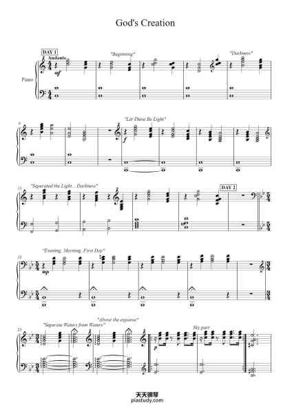 God's Creation钢琴谱 - Nathan Stys - free piano sheet music - PiaNoproblem