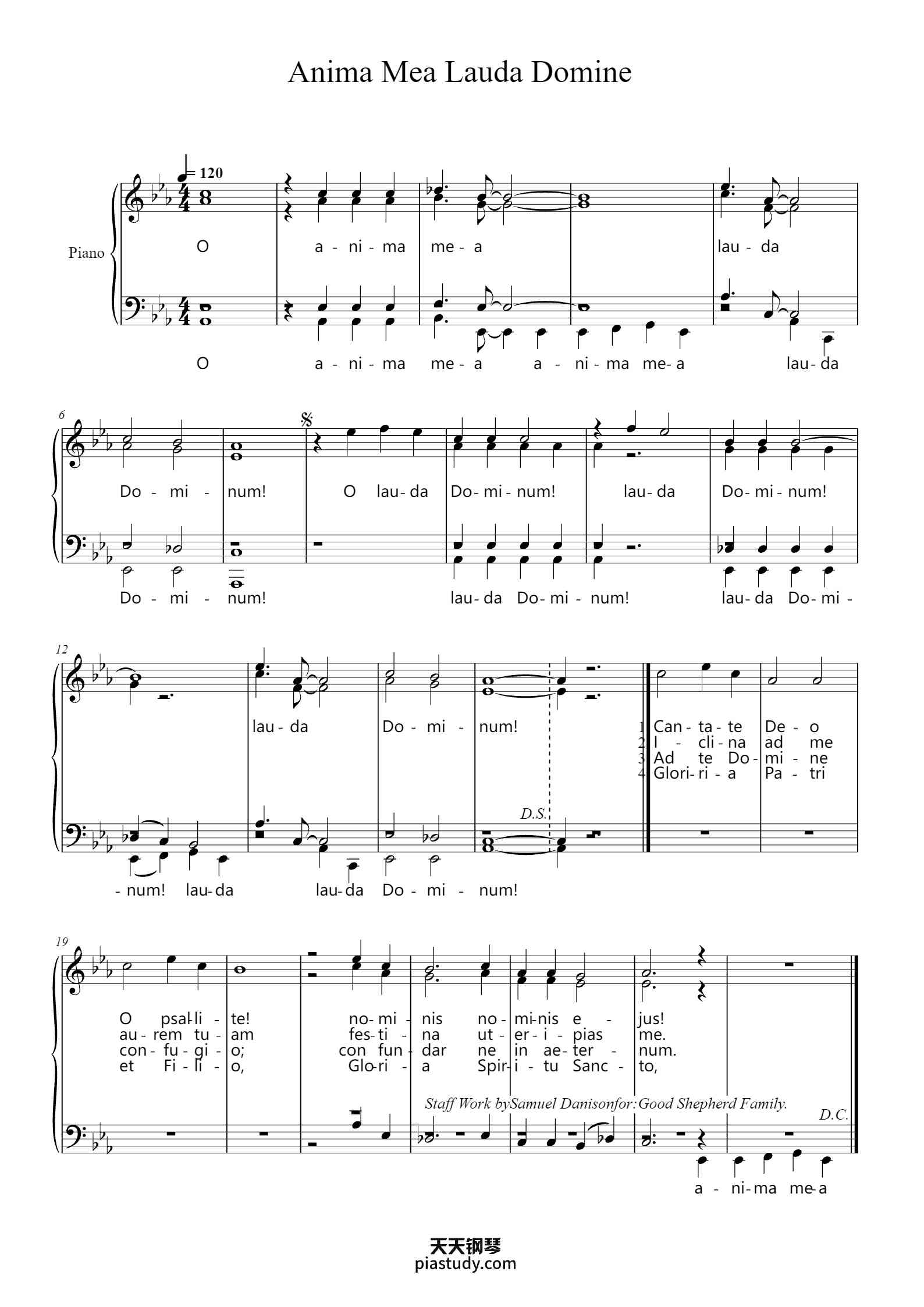 'Anima Mea Lauda Domine' - Piano Sheet Music By Rev. Fr. Okwy Tony Umeh ...