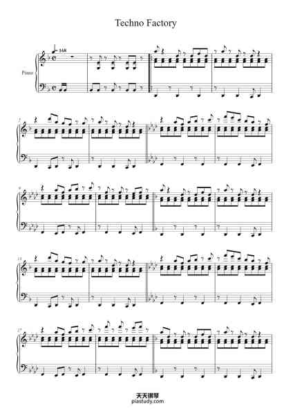 'Techno Factory' - Piano Sheet Music By xxx | TOPiano