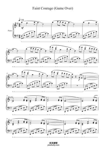 'Faint Courage (Game Over) (DELTARUNE Chapter 2 Piano Score)' - Piano ...