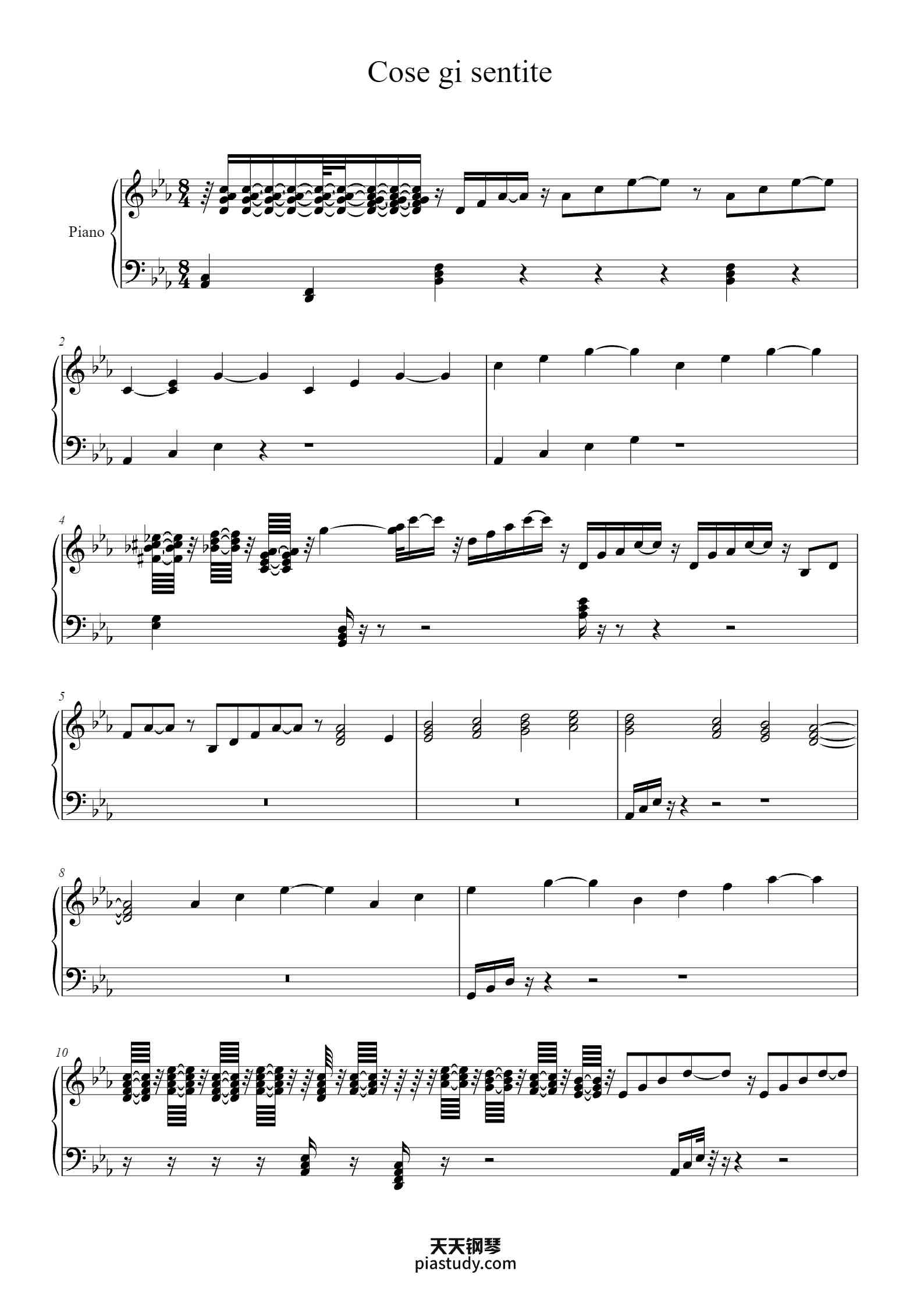 Cose gi sentite钢琴谱 - Pierangelo Fernandes Carera/Franca - free piano ...