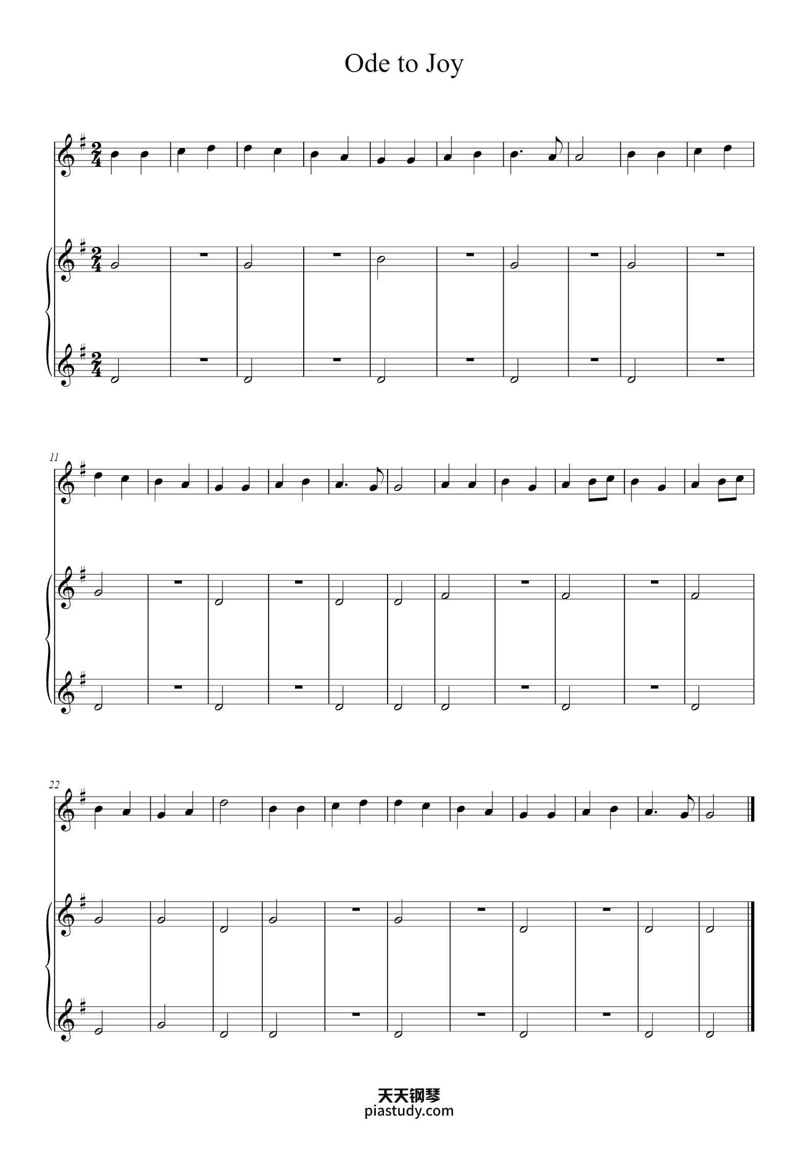 Symphony No. 9 in D Minor, Op. 125 "Choral": IV. Ode to Joy钢琴谱 - Ludwig ...