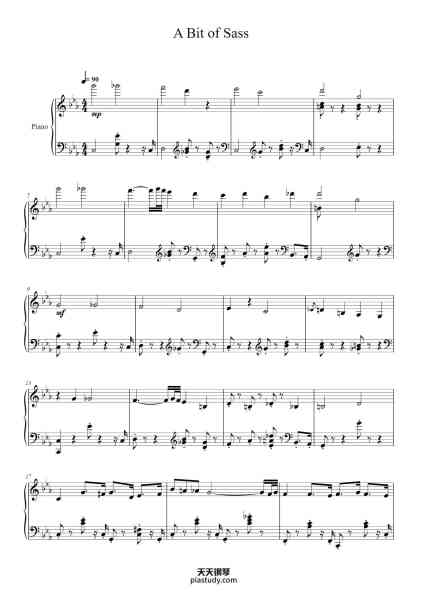 A Bit of Sass钢琴谱 - Evan Call - free piano sheet music - PiaNoproblem