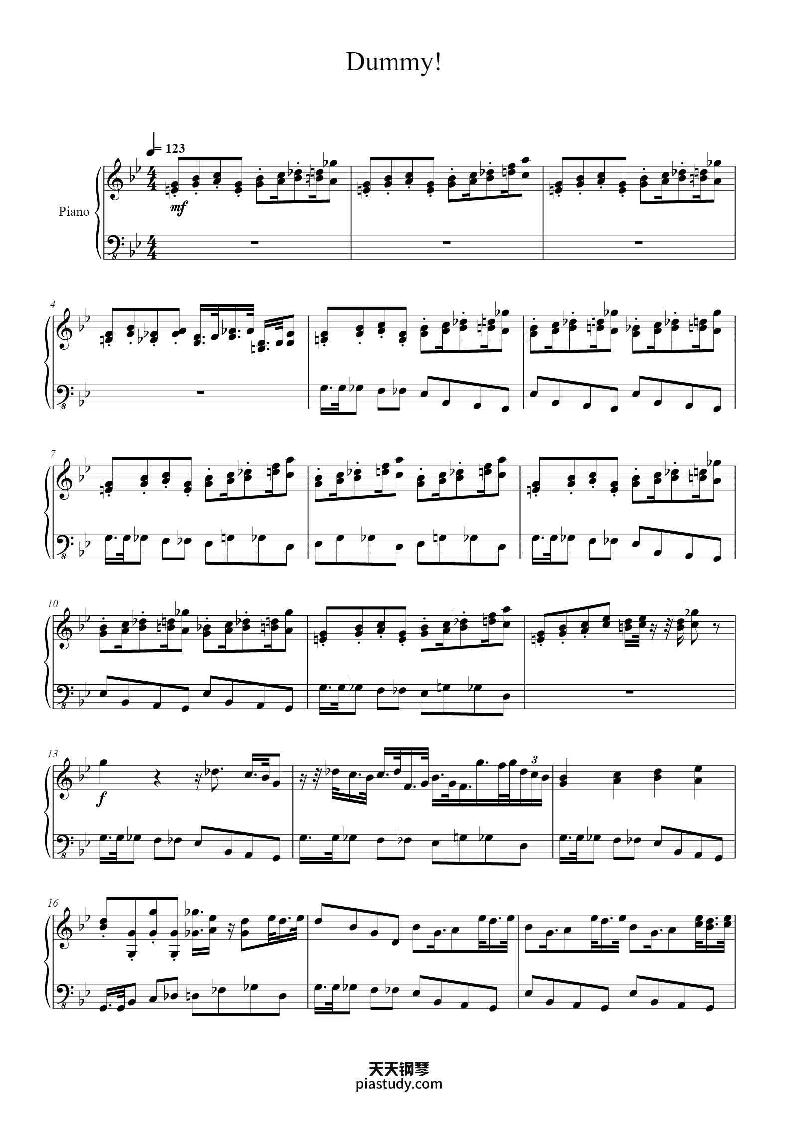 'Dummy!' - Piano Sheet Music By Toby Fox | TOPiano
