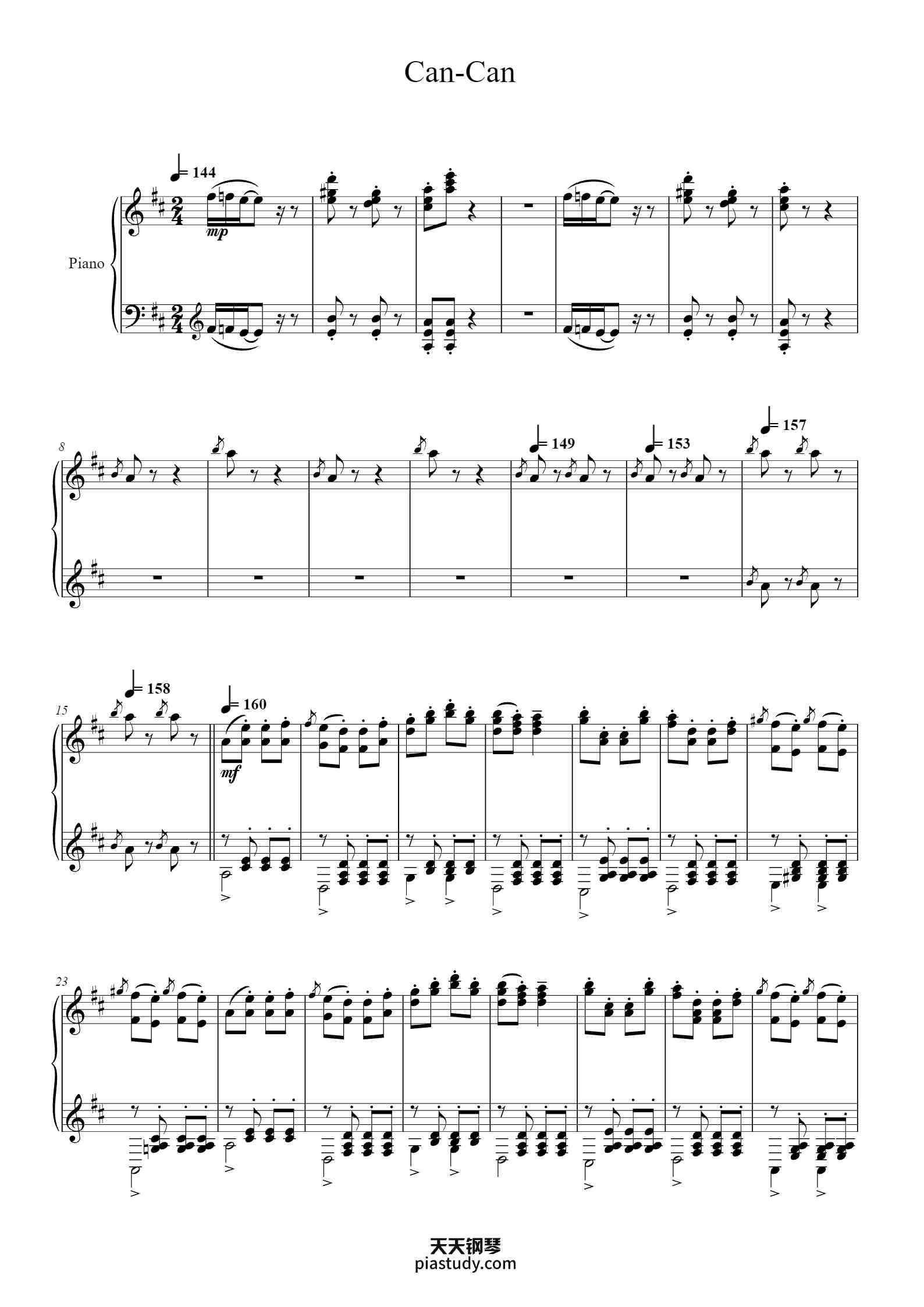 Can-Can from "Orpheus in the Underworld"钢琴谱 - Jacques Offenbach - free ...