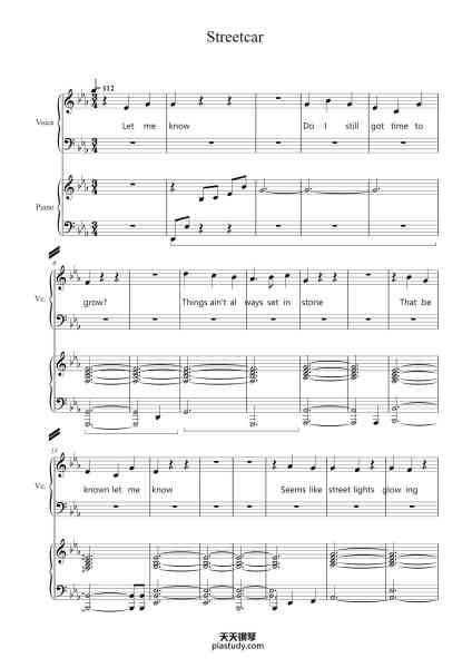 'Streetcar' - Piano Sheet Music By Daniel Caesar Sheet Music by Matthew ...