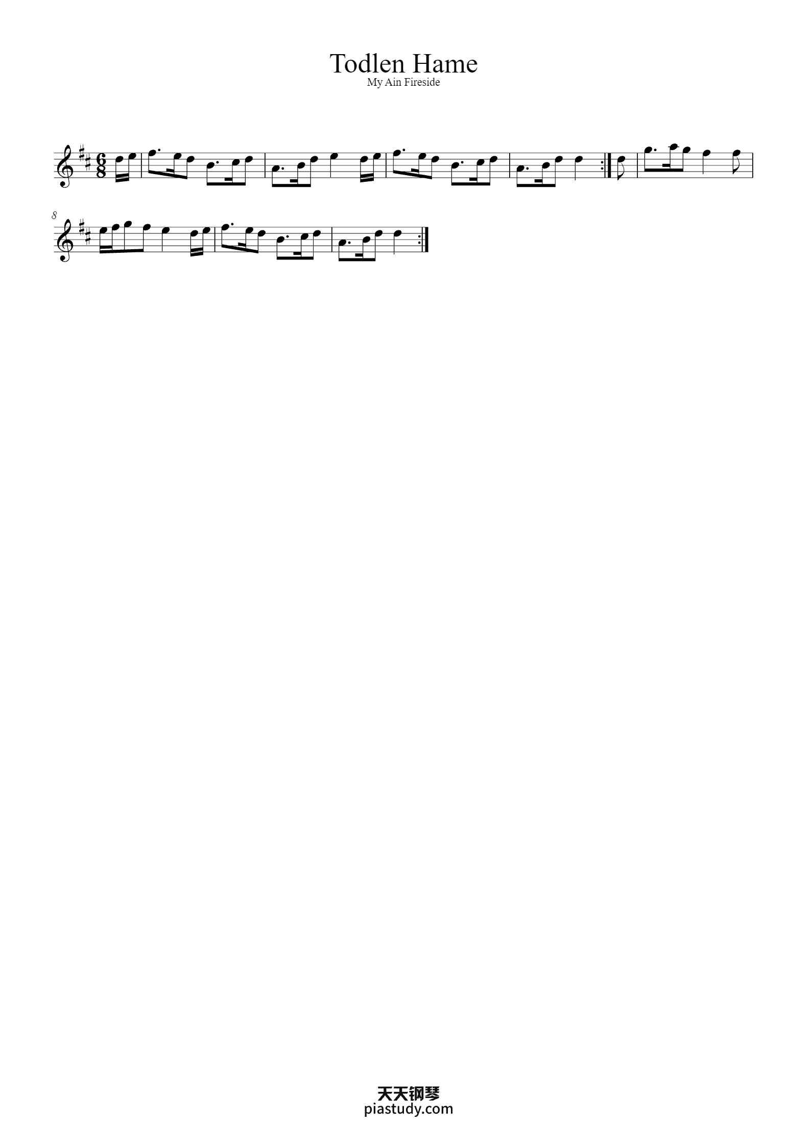 Todlen Hame钢琴谱 - Kristin Morton - free piano sheet music - PiaNoproblem