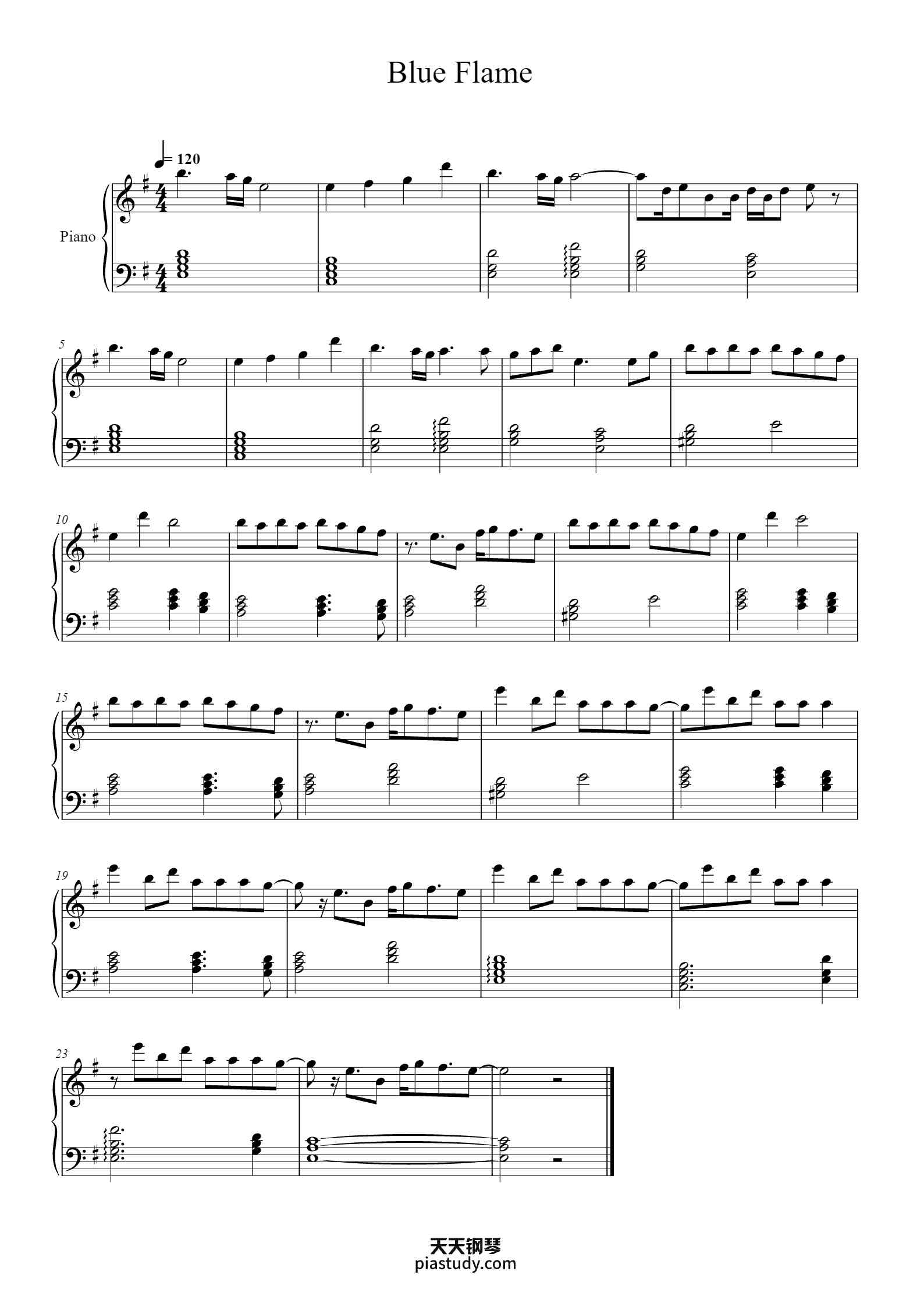 'Blue Flame - LE SSERAFIM【初学简易版】' - Piano Sheet Music By SCORE(13 ...