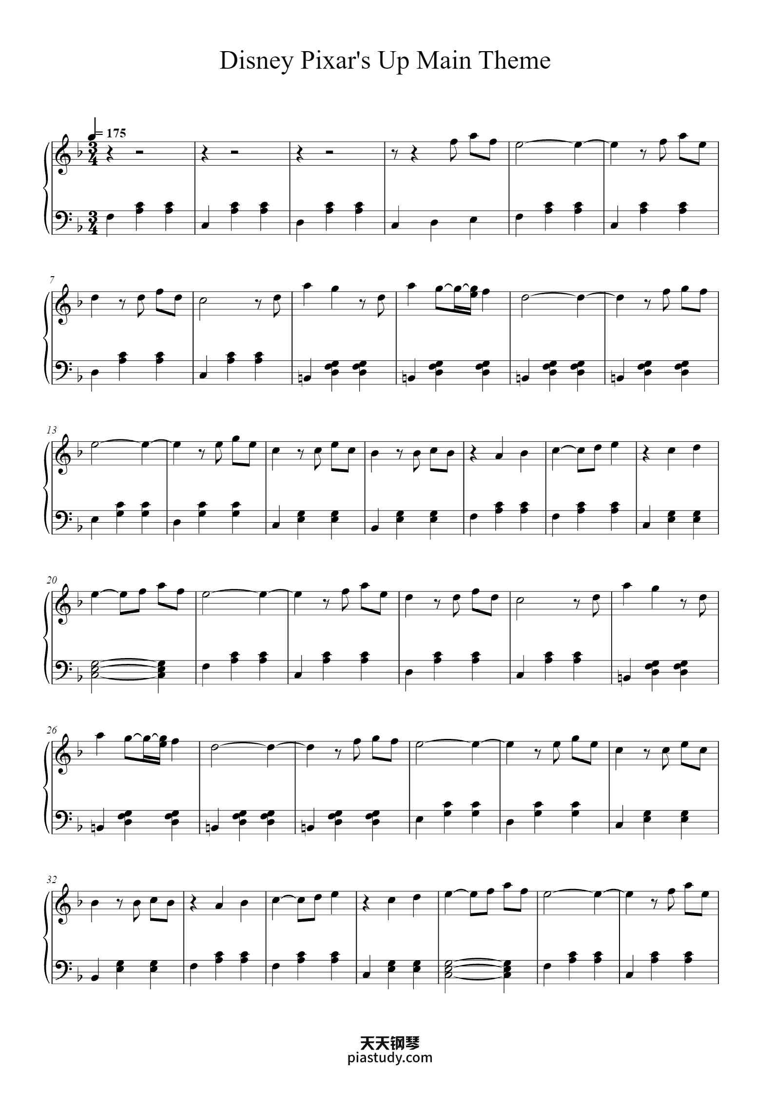 'Disney Pixar's Up Main Theme' - Piano Sheet Music By xxx | TOPiano