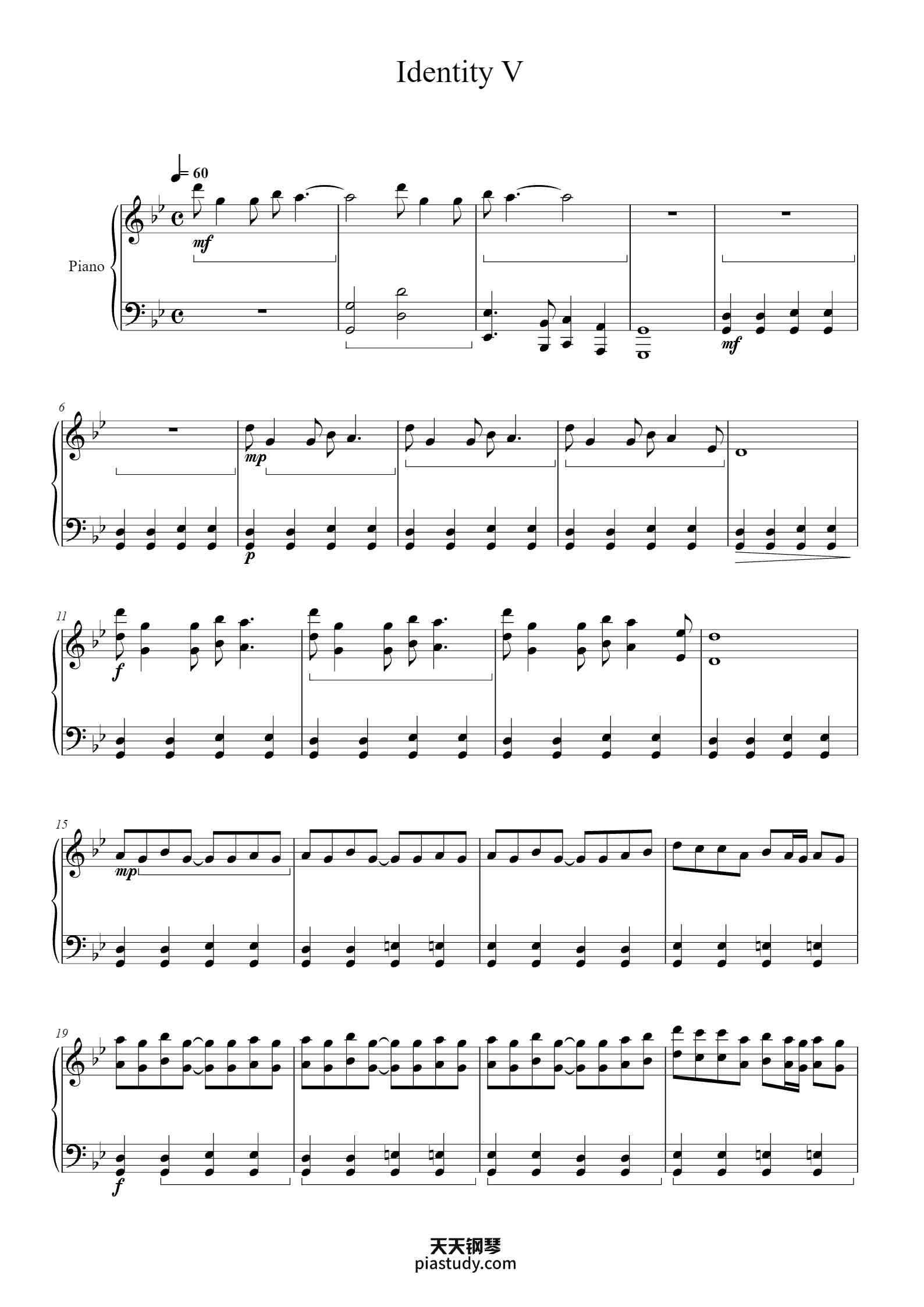 'Identity V' - Piano Sheet Music By Akira Yamaoka | TOPiano