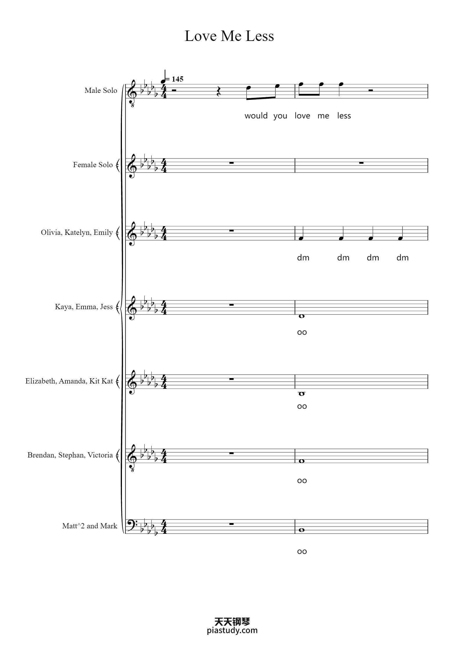 Love Me Less钢琴谱 - Dwightjeff Groteniei - free piano sheet music ...
