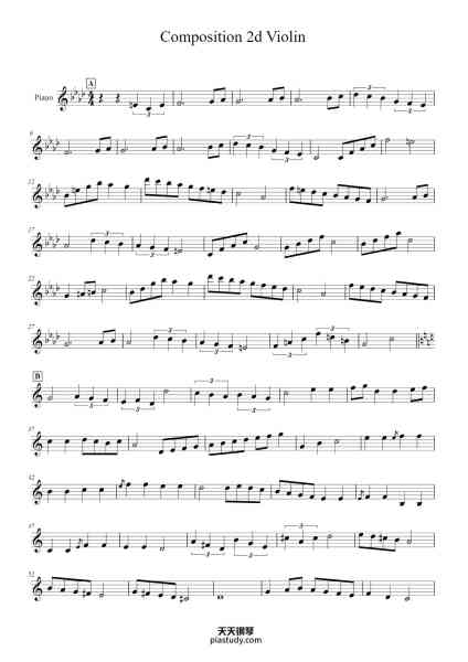 'Composition 2d Violin' - Piano Sheet Music By Steven Simpson | TOPiano