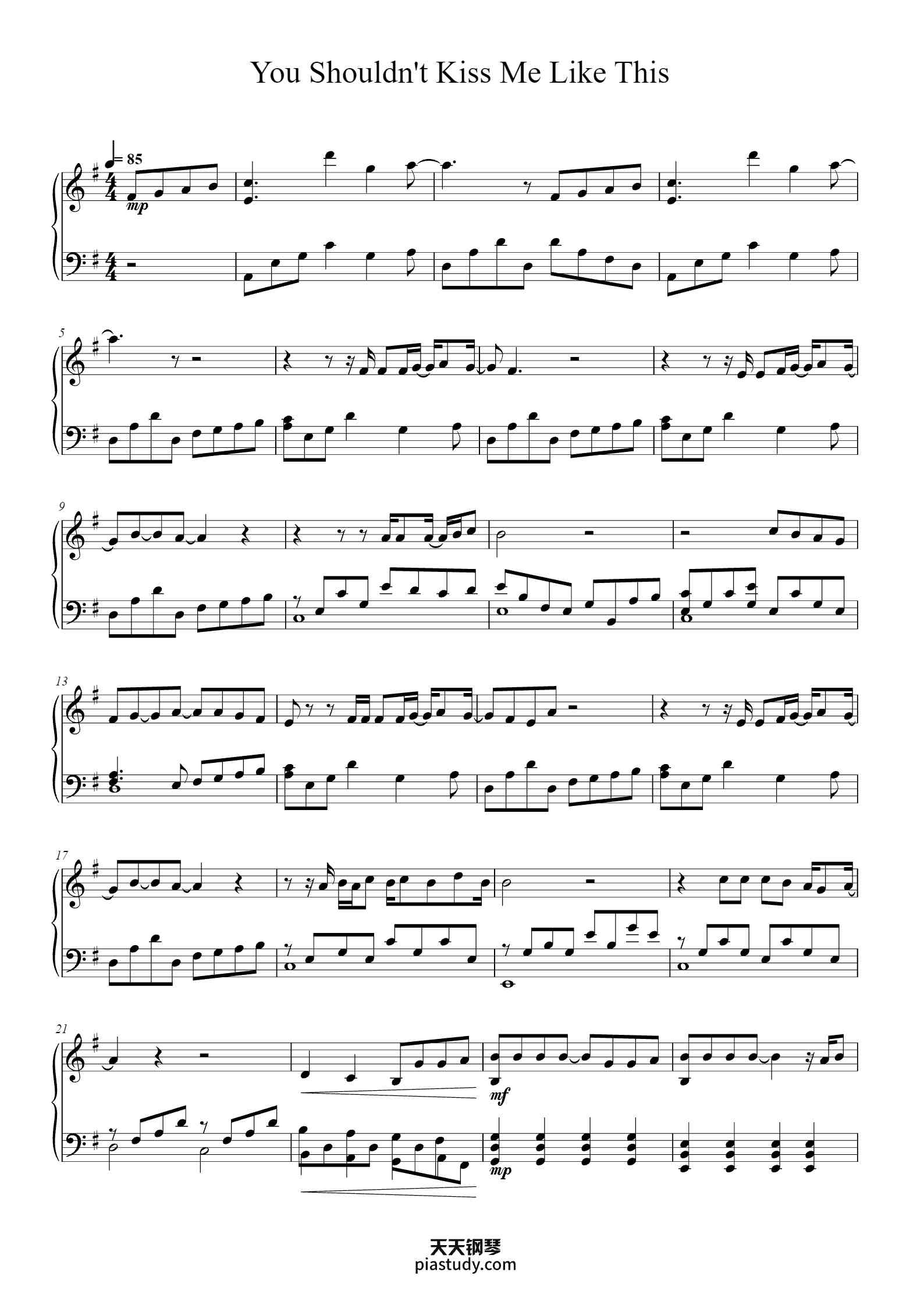 'You Shouldn't Kiss Me Like This' - Piano Sheet Music By Joshxon Rodre ...