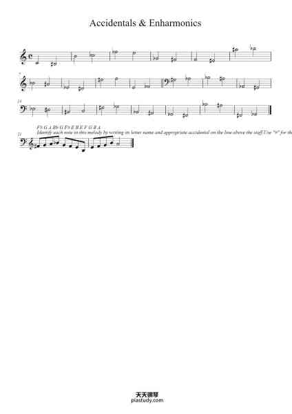 'Accidentals & Enharmonics' - Piano Sheet Music By xxx | TOPiano