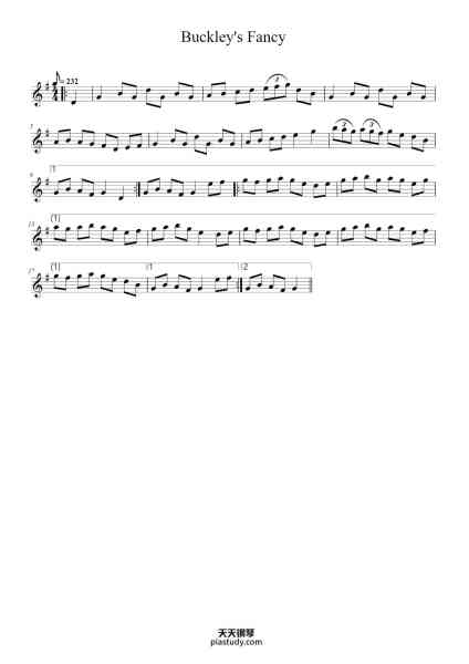 Buckley's Fancy钢琴谱 - - free piano sheet music - PiaNoproblem