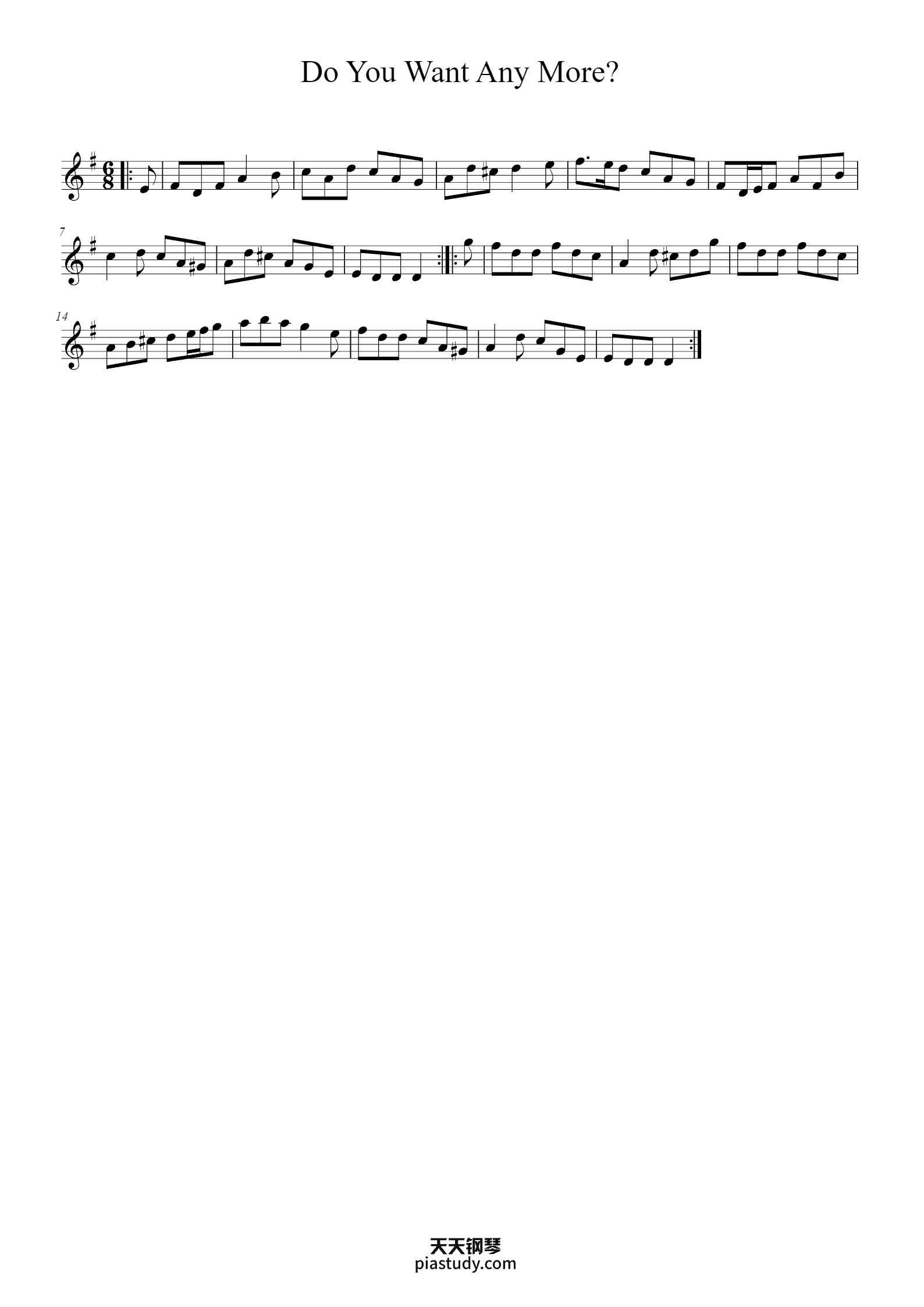 Do You Want Any More?钢琴谱 - Peter_94 - free piano sheet music - PiaNoproblem