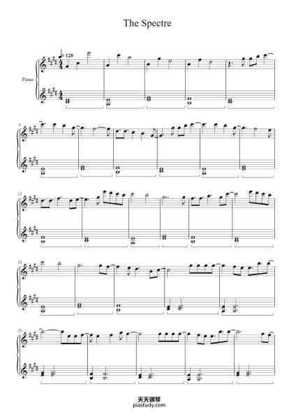 'The Spectre' - Piano Sheet Music By Alan Walker | TOPiano