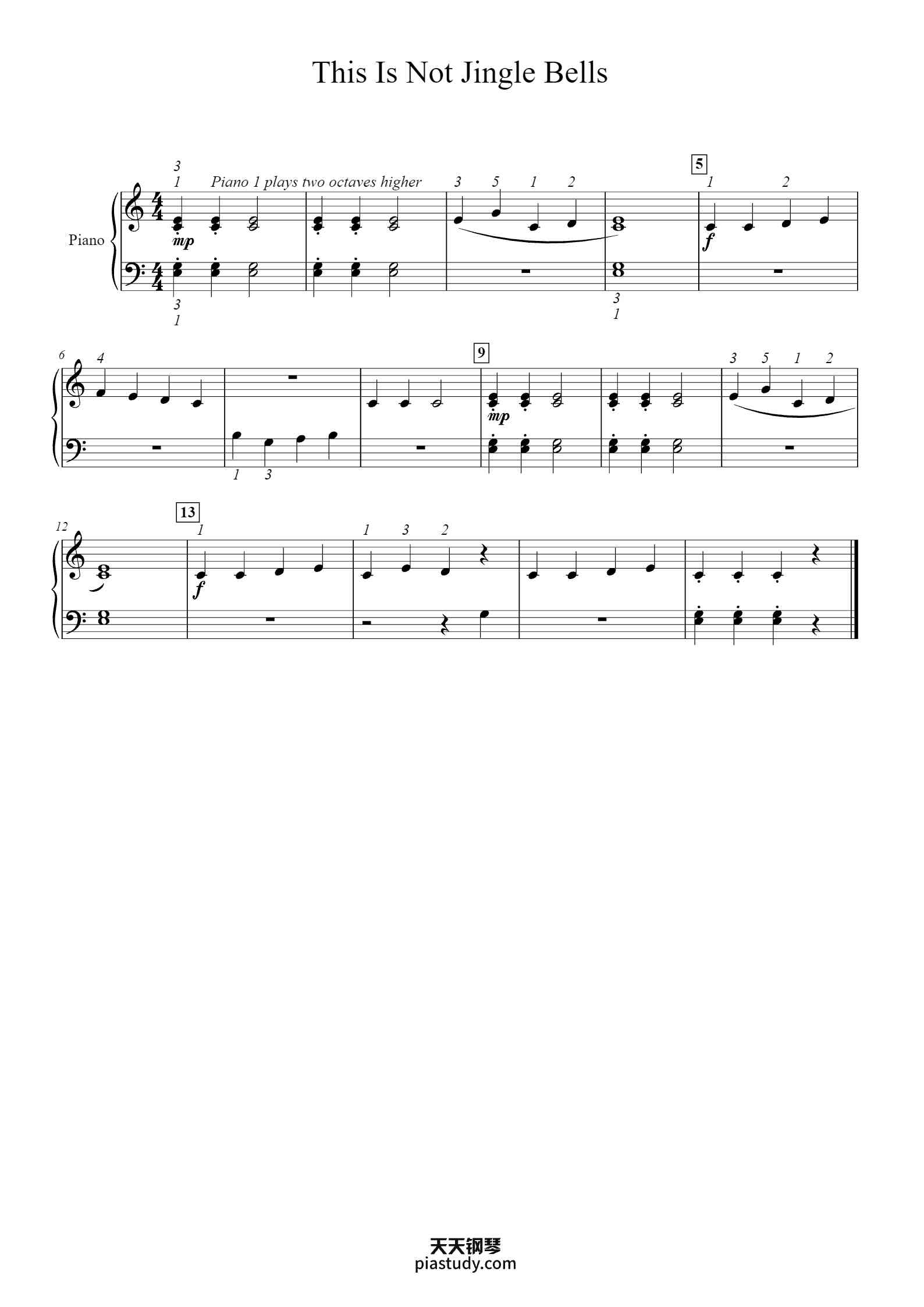 This Is Not Jingle Bells钢琴谱 - Nancy and Randall Faber - free piano ...