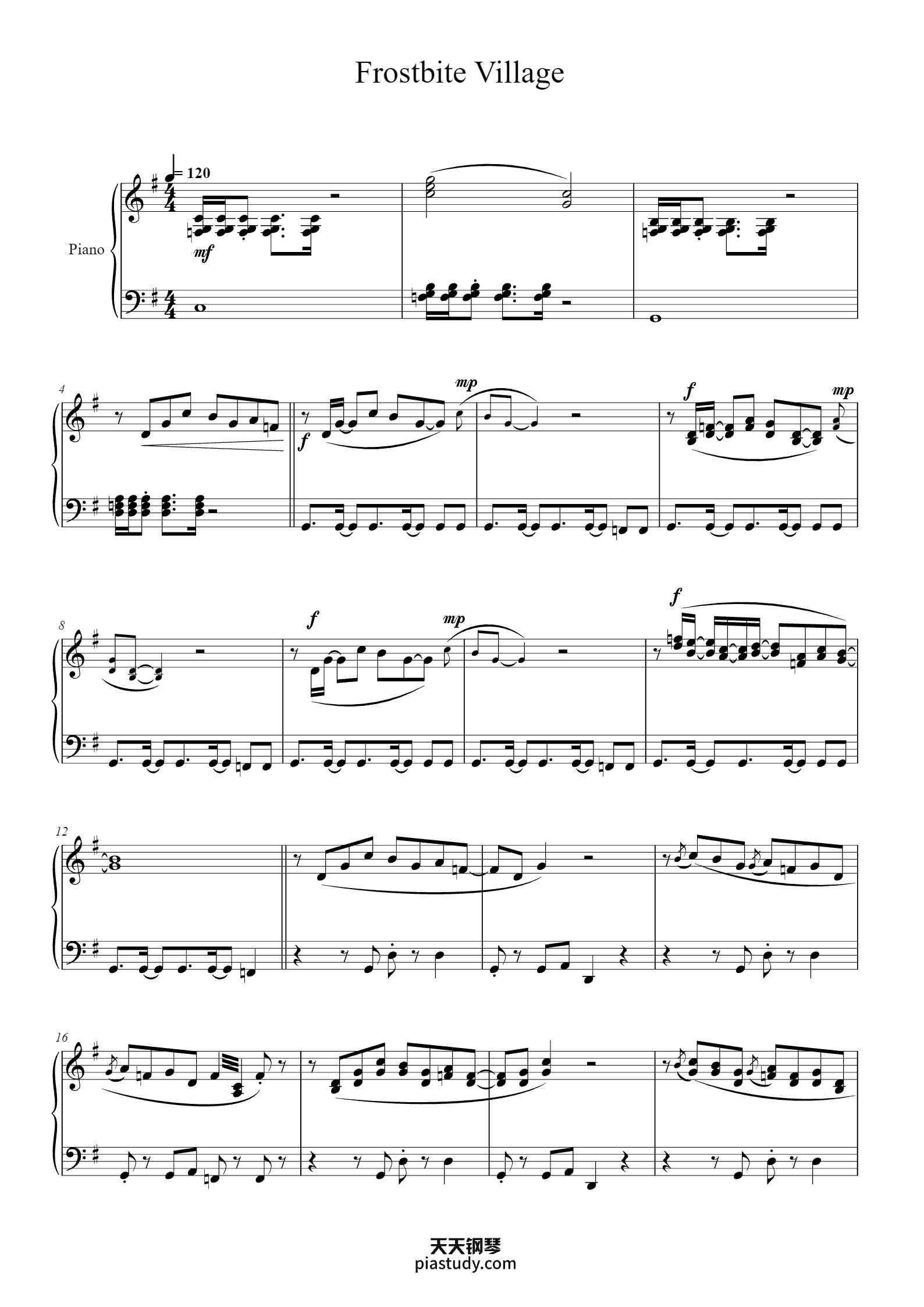 Frostbite Village钢琴谱 - Paul Lawler/Keith Leary - free piano sheet music ...