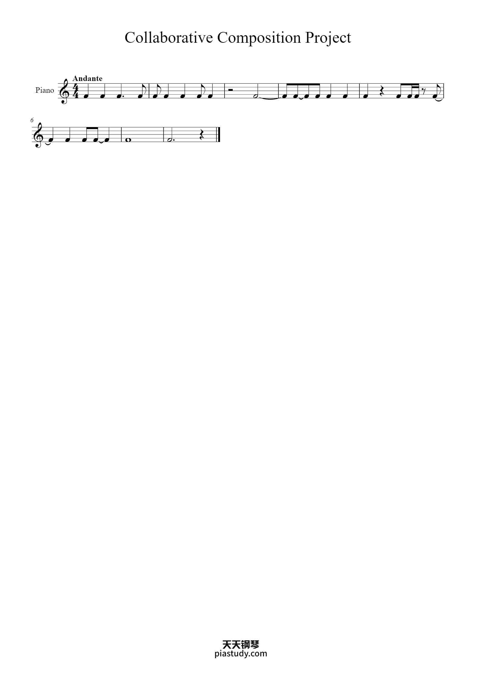 Collaborative Composition Project钢琴谱 - - free piano sheet music ...