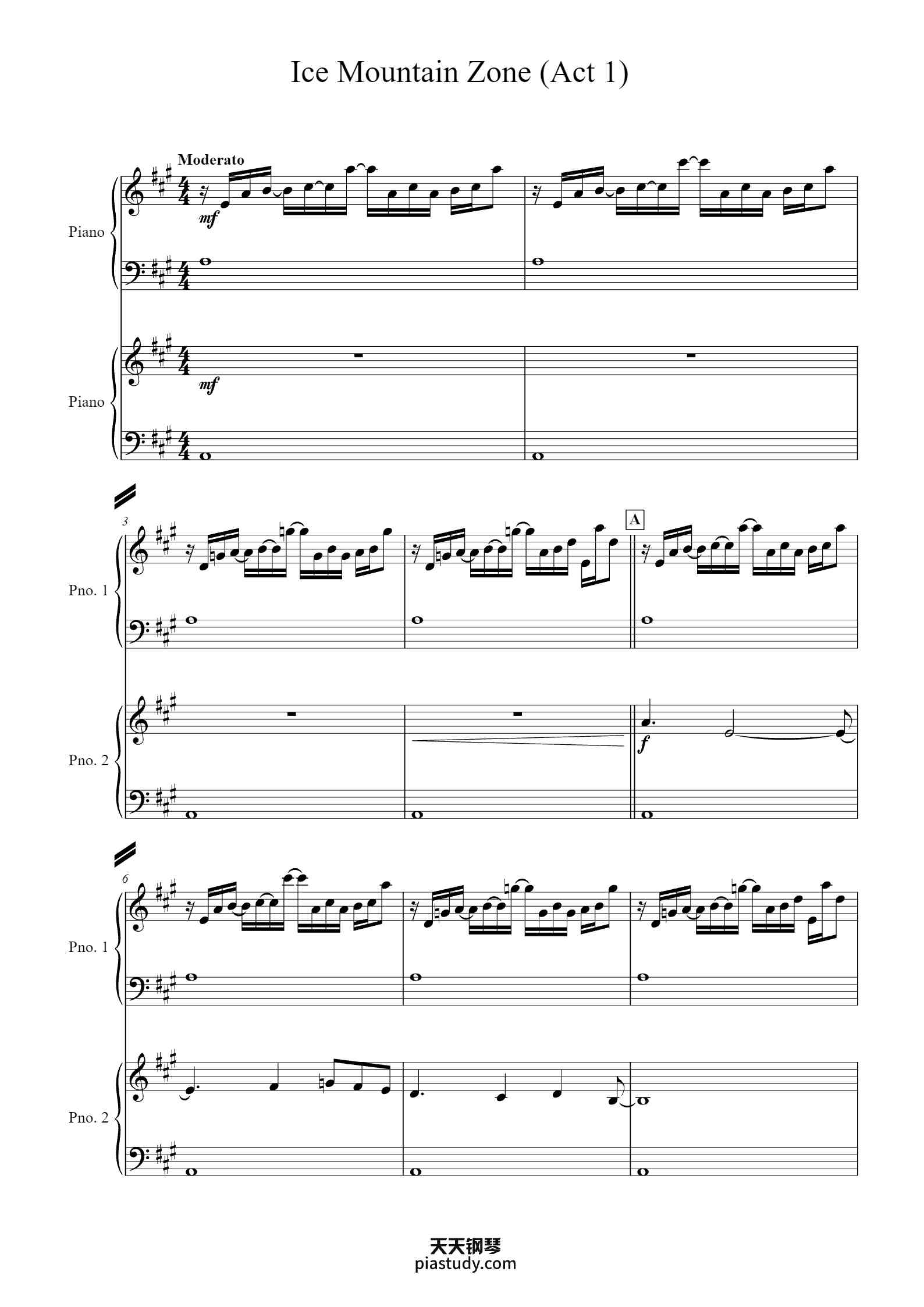 Ice Mountain Zone (Act 1)钢琴谱 - Tatsuyuki Maeda/Yutaka Minobe - free ...
